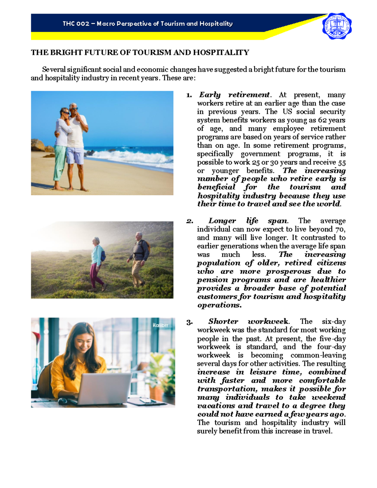 Trends AND Issues IN THE Tourism AND Hospitality Industry - THE BRIGHT ...