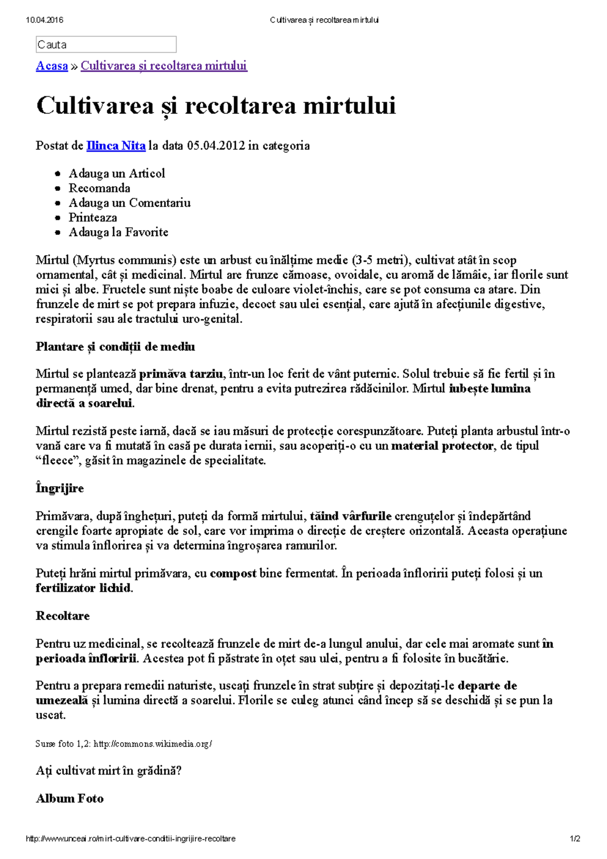 Cultivarea și recoltarea mirtului pdf - 10.04 Cultivarea și recoltarea ...