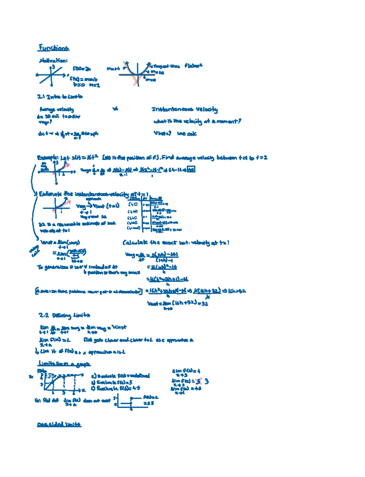Limits - Dr. T's lecture notes - CALC 135 - Studocu