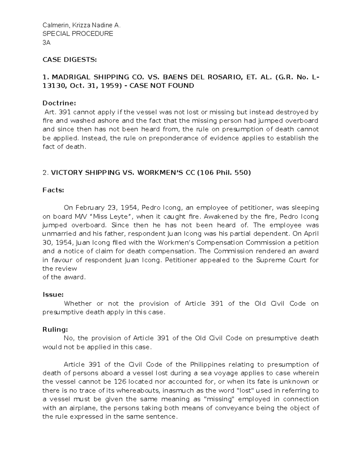 Case digests (til' rule 98) - SPECIAL PROCEDURE 3A CASE DIGESTS ...