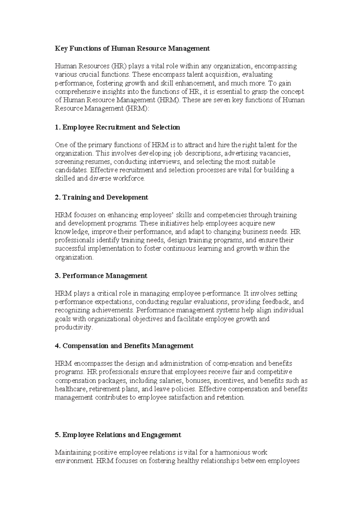 2.Key functions of HRM - Key Functions of Human Resource Management ...