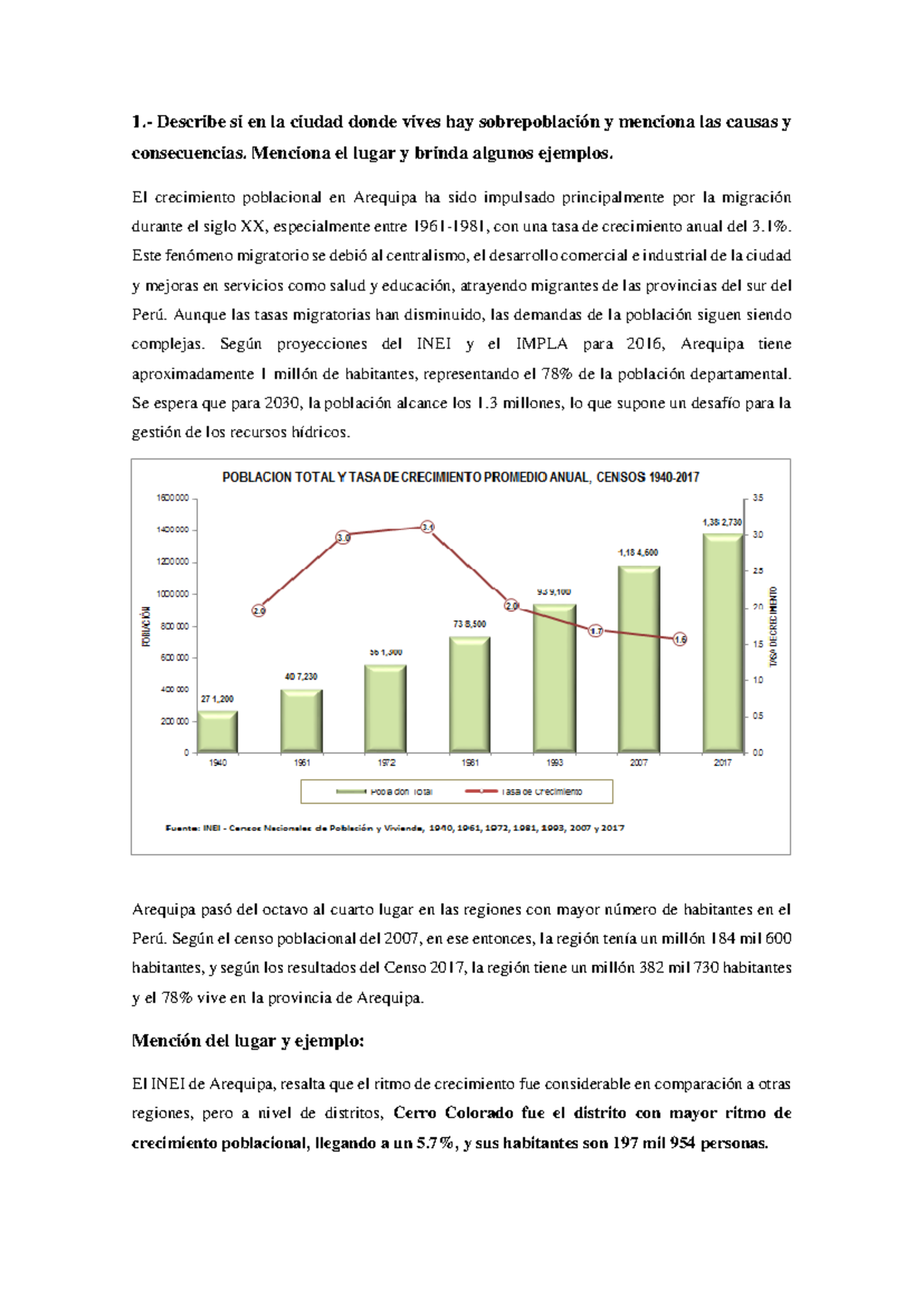 Larry Delgado Tarea SO 6 - 1.- Describe si en la ciudad donde vives hay sobrepoblación y ...