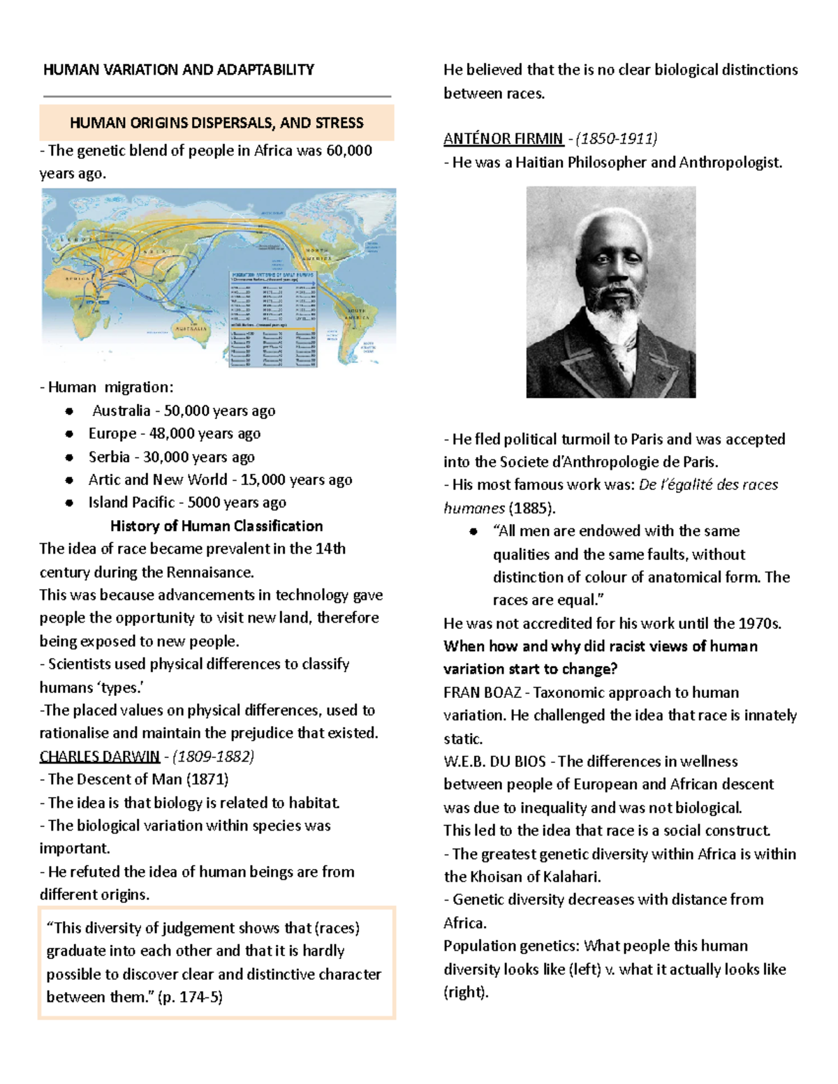 Week 5 Lecture - Human Variation and Adaptability - HUMAN VARIATION AND ...