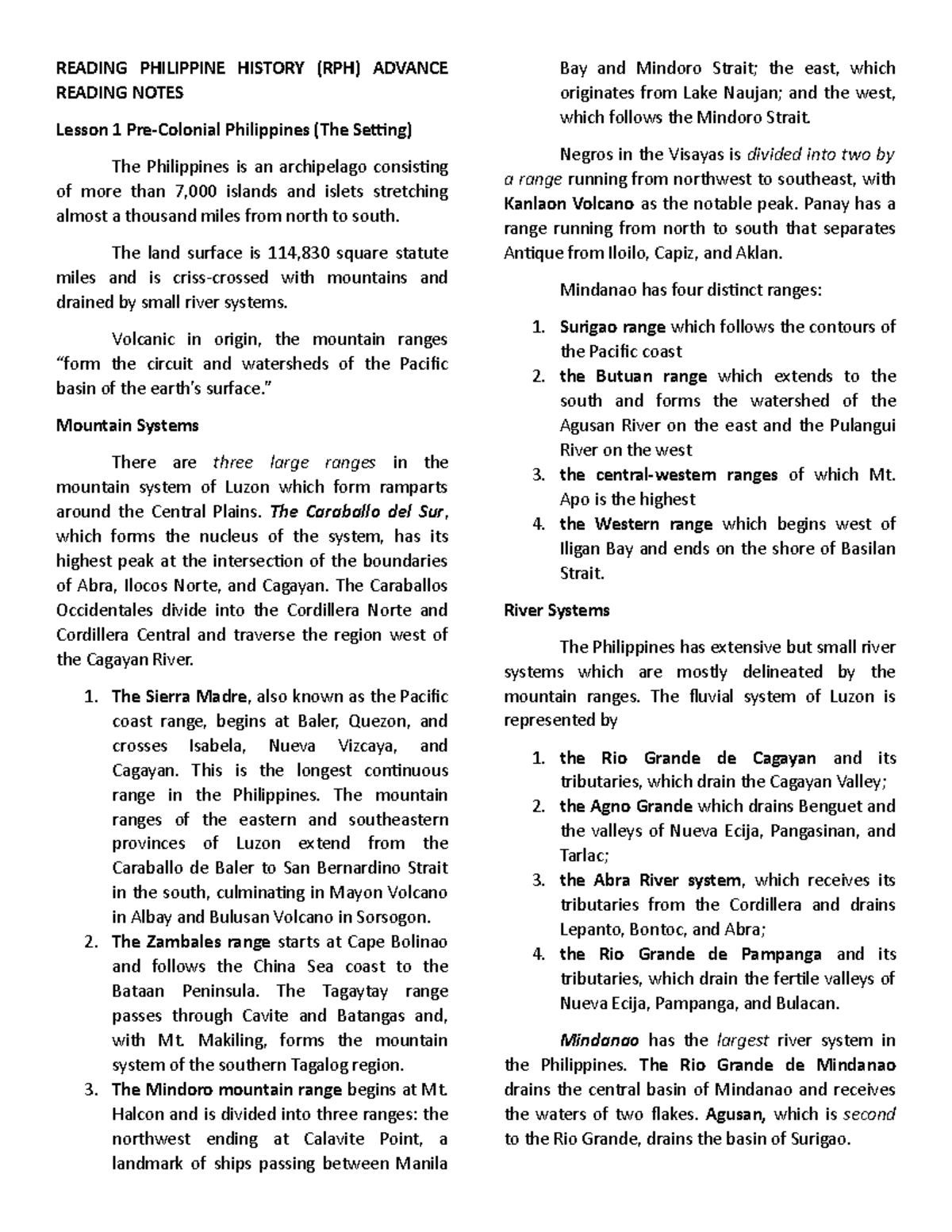 Reading Philippine History The Setting - READING PHILIPPINE HISTORY ...
