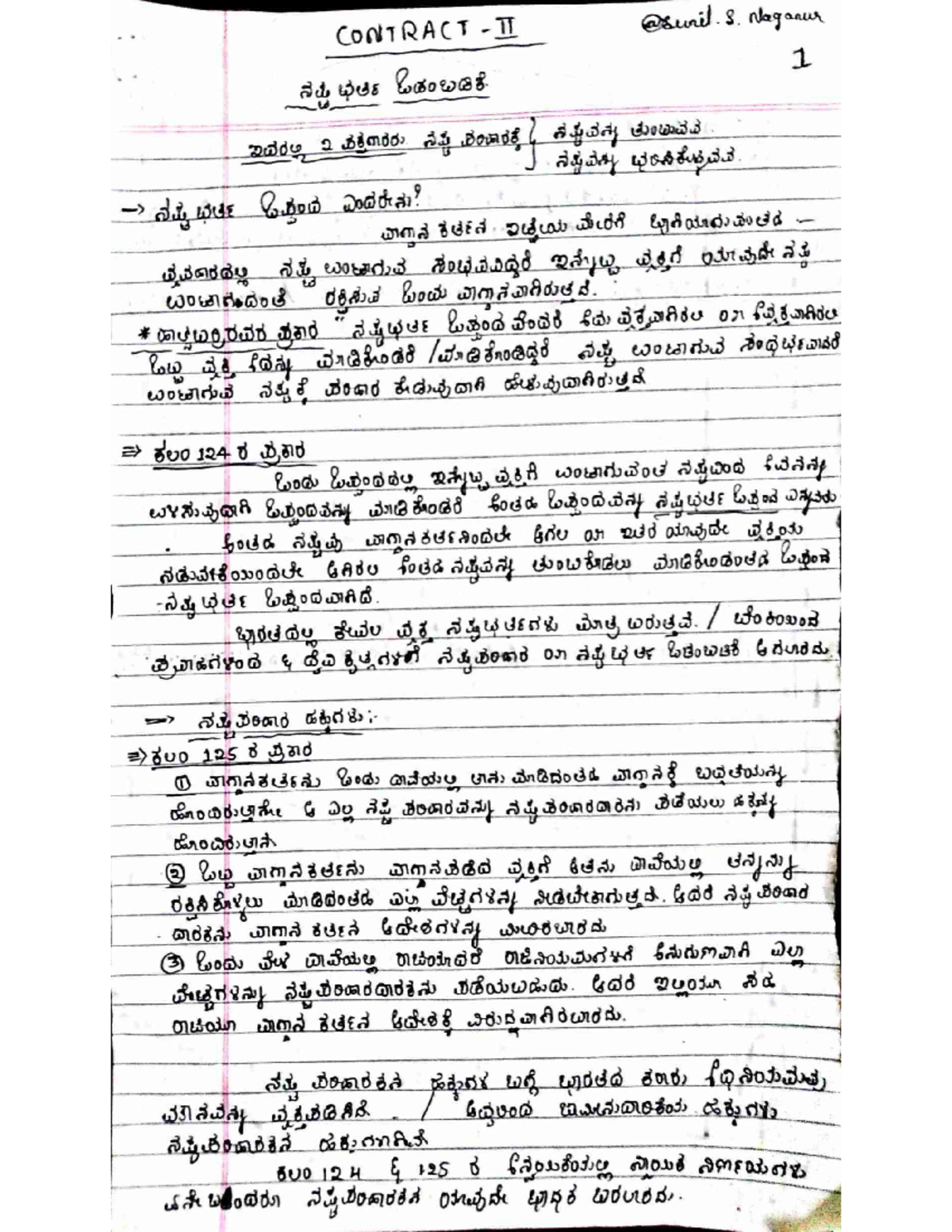 Contract 2 Kannada Notes - contract law 2 - Studocu