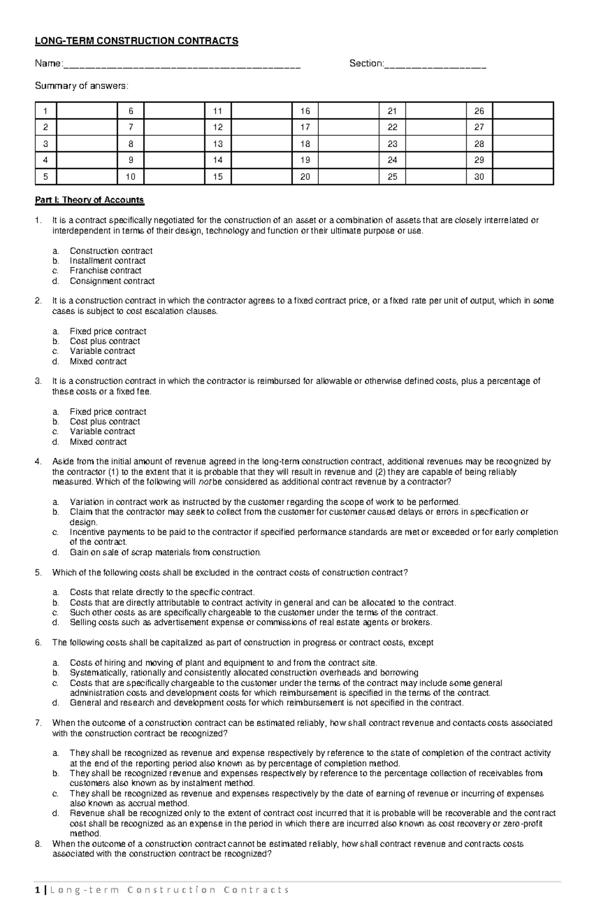 Toaz - Lecture notes - LONG-TERM CONSTRUCTION CONTRACTS - Studocu