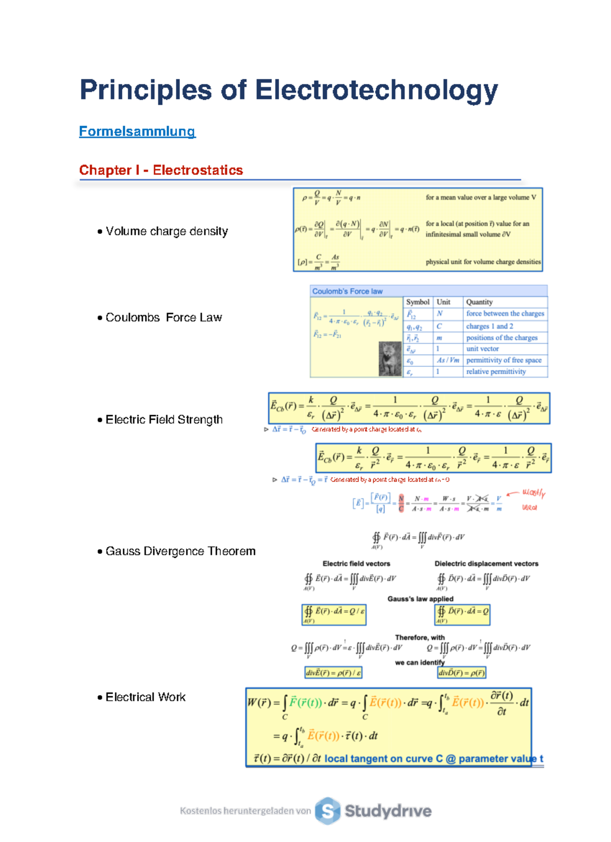Formelsammlung Po E - Revision - Principles of Electrotechnology Formelsammlung Chapter I ...