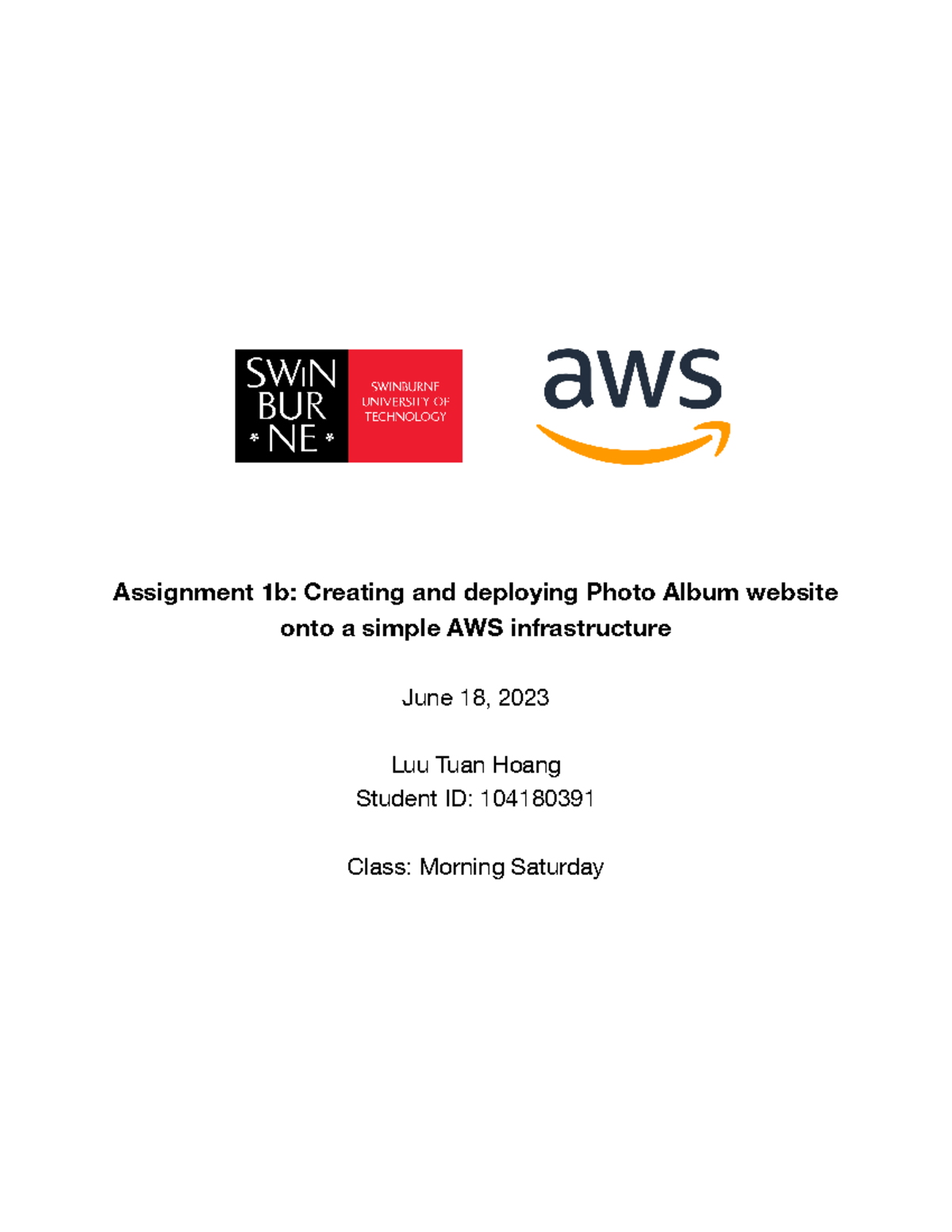 Assignment 1b COS20019 - Assignment 1b: Creating and deploying Photo Album website onto a simple ...