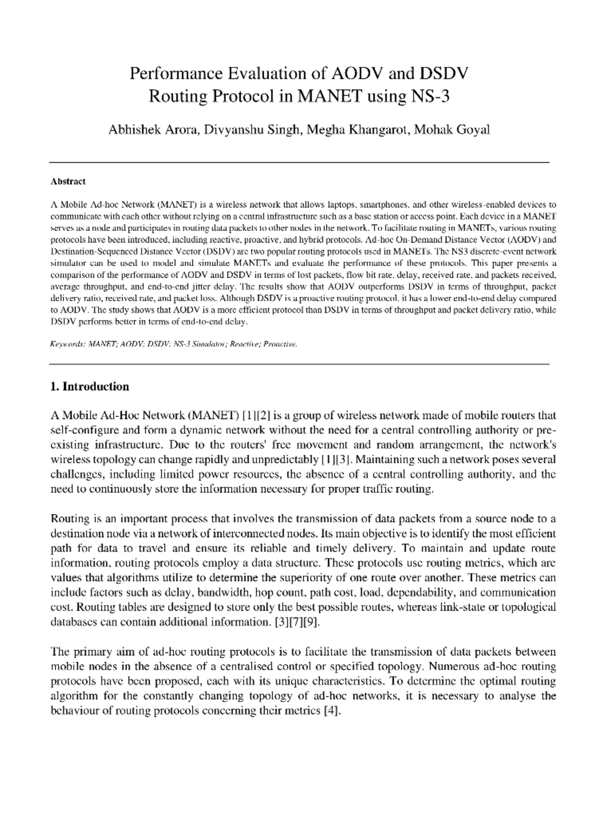 CNDS AODV DSDV Final Paper - BTech CSE - Studocu