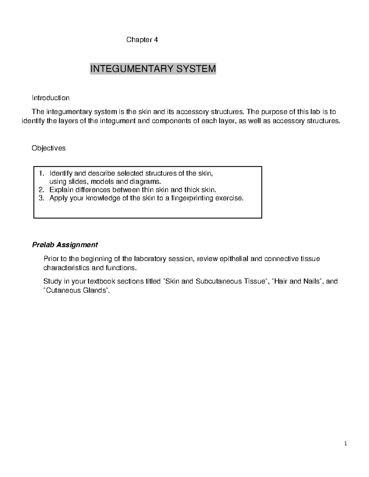 Ch 4 Integumentary System-1 - Chapter 4 INTEGUMENTARY SYSTEM ...