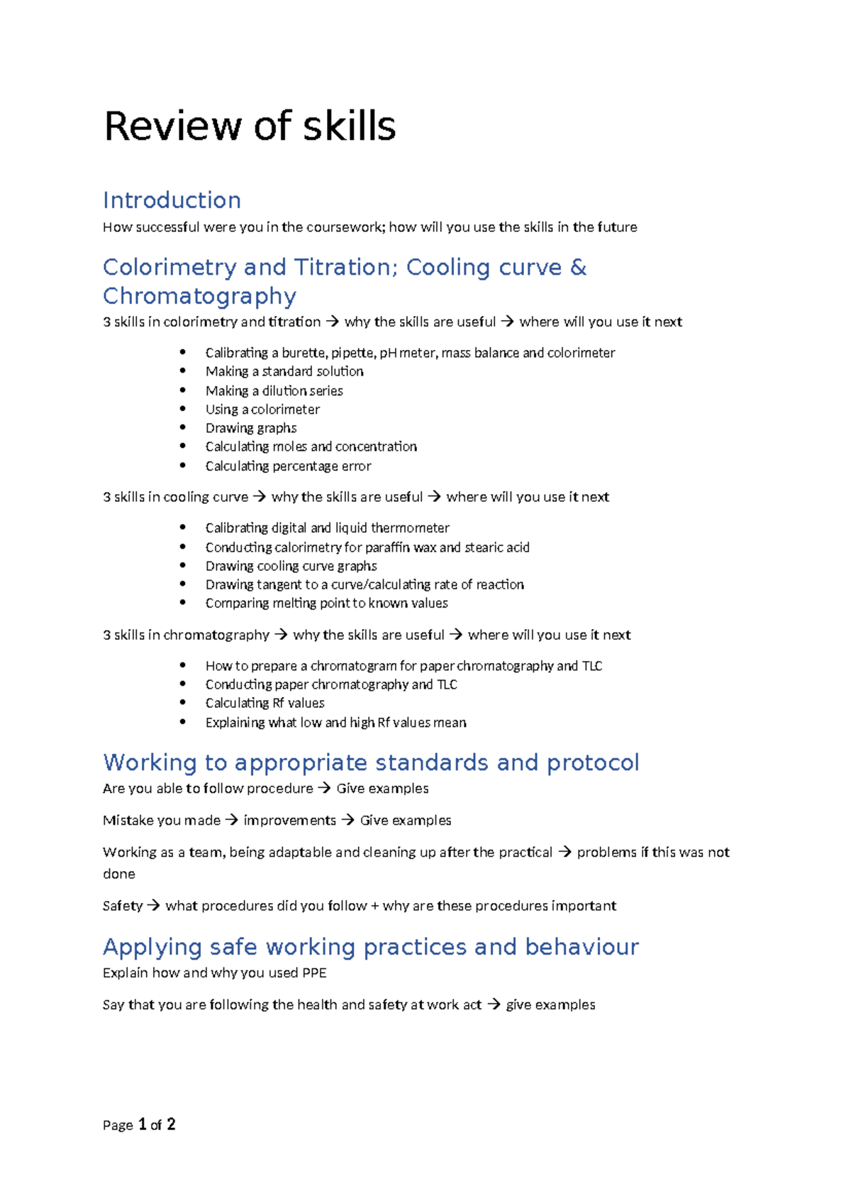 Template review of skills - Review of skills Introduction How ...