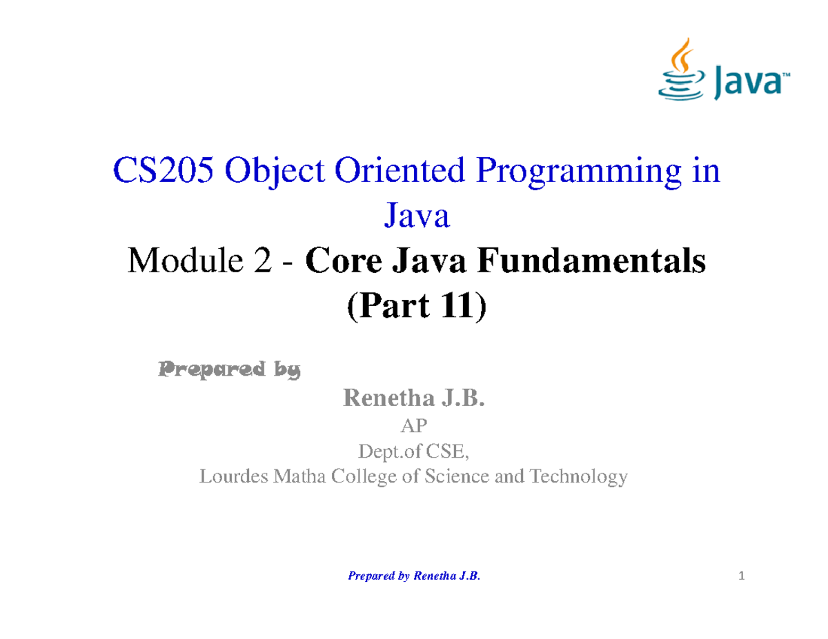 M2 -11 OOP Module 2 part-11 Abstract Class ETC RJB -Compatibility Mode ...