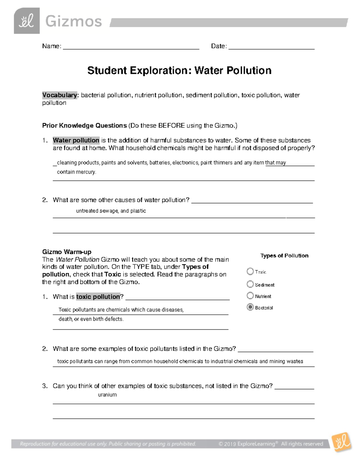 Jackson Hauer - Water Pollution SE - Name ...