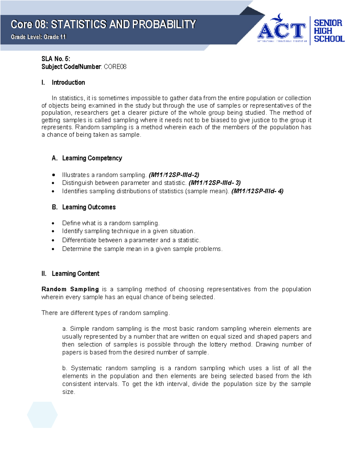 CORE 08 Module 5 - understand the learning system and the markers along ...