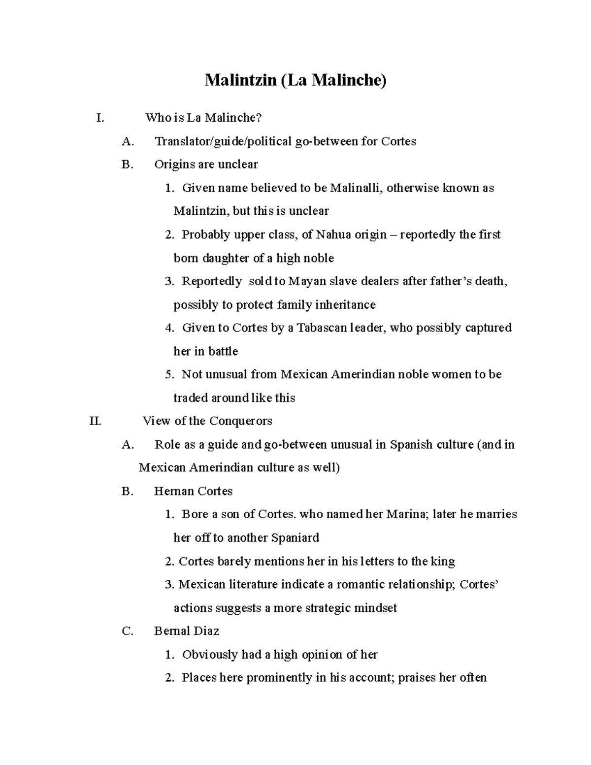 Malintzin (La Malinche) - Who is La Malinche? A. Translator/guide ...