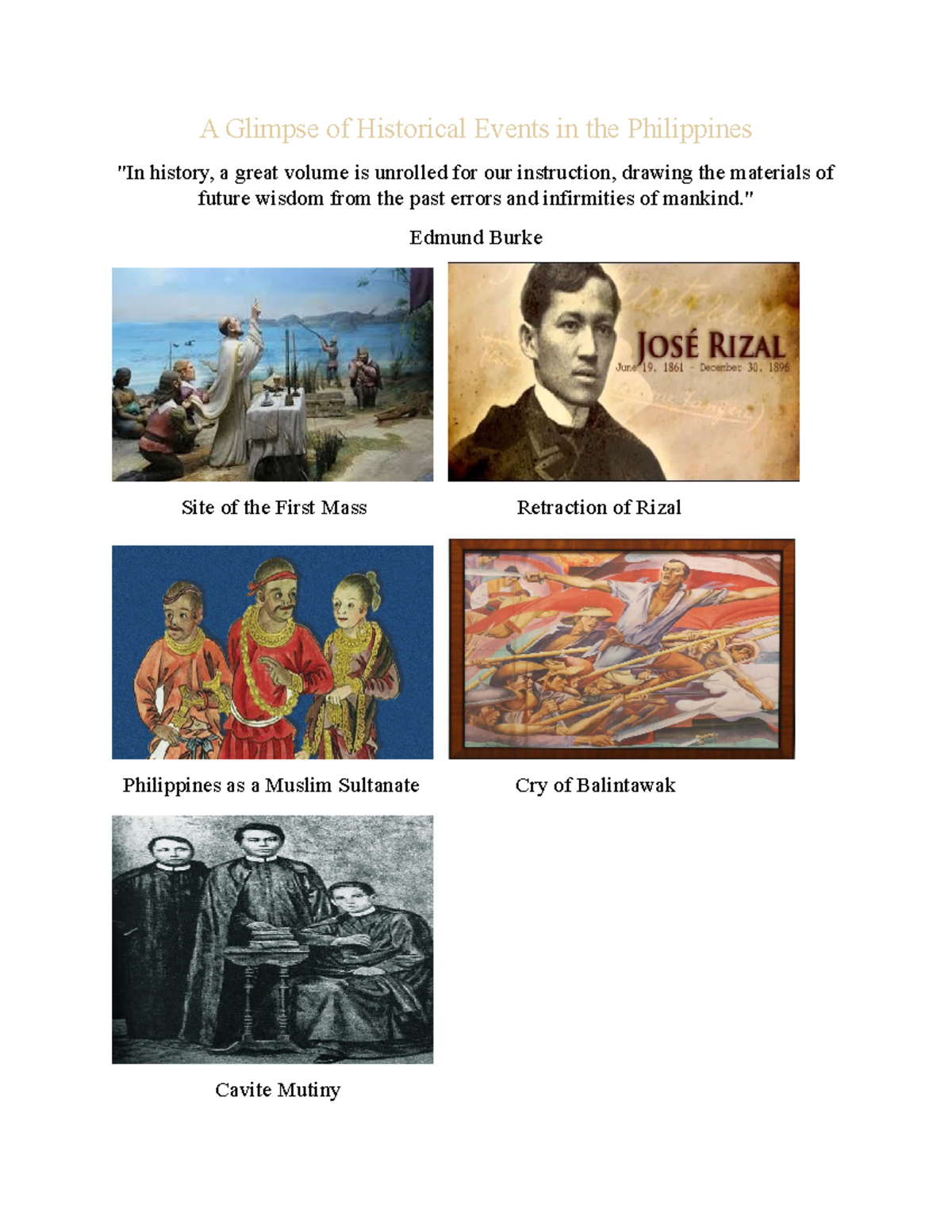 A Glimpse Of Historical Events In The Philippines Edmund Burke Site