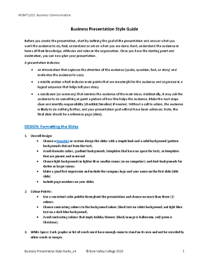 Formal Business Report Style Guide v07 - The following information ...