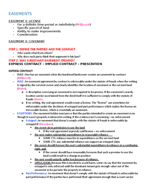Easements 1 Pager - Easement flow chart - Easements -Dominant estate ...