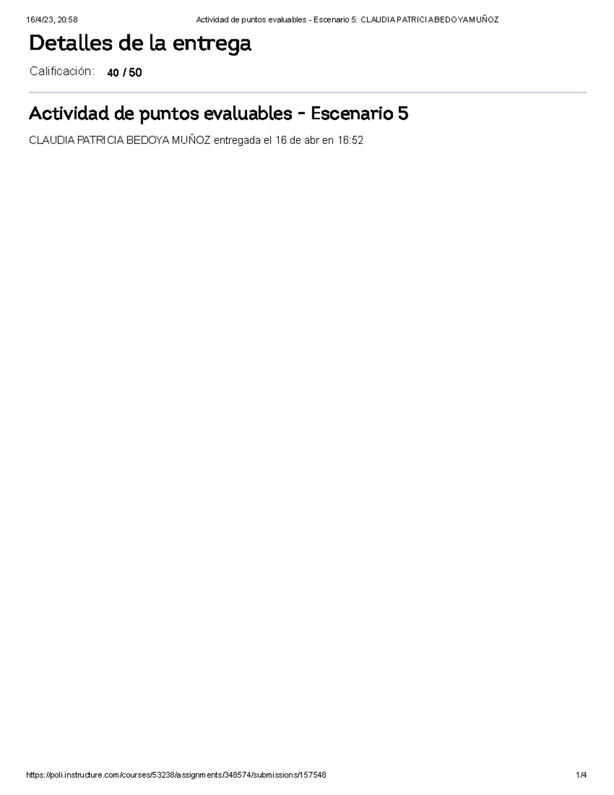 Actividad de puntos evaluables - Escenario 5 Claudia Patricia Bedoya Muñoz - Toxicologia laboral ...