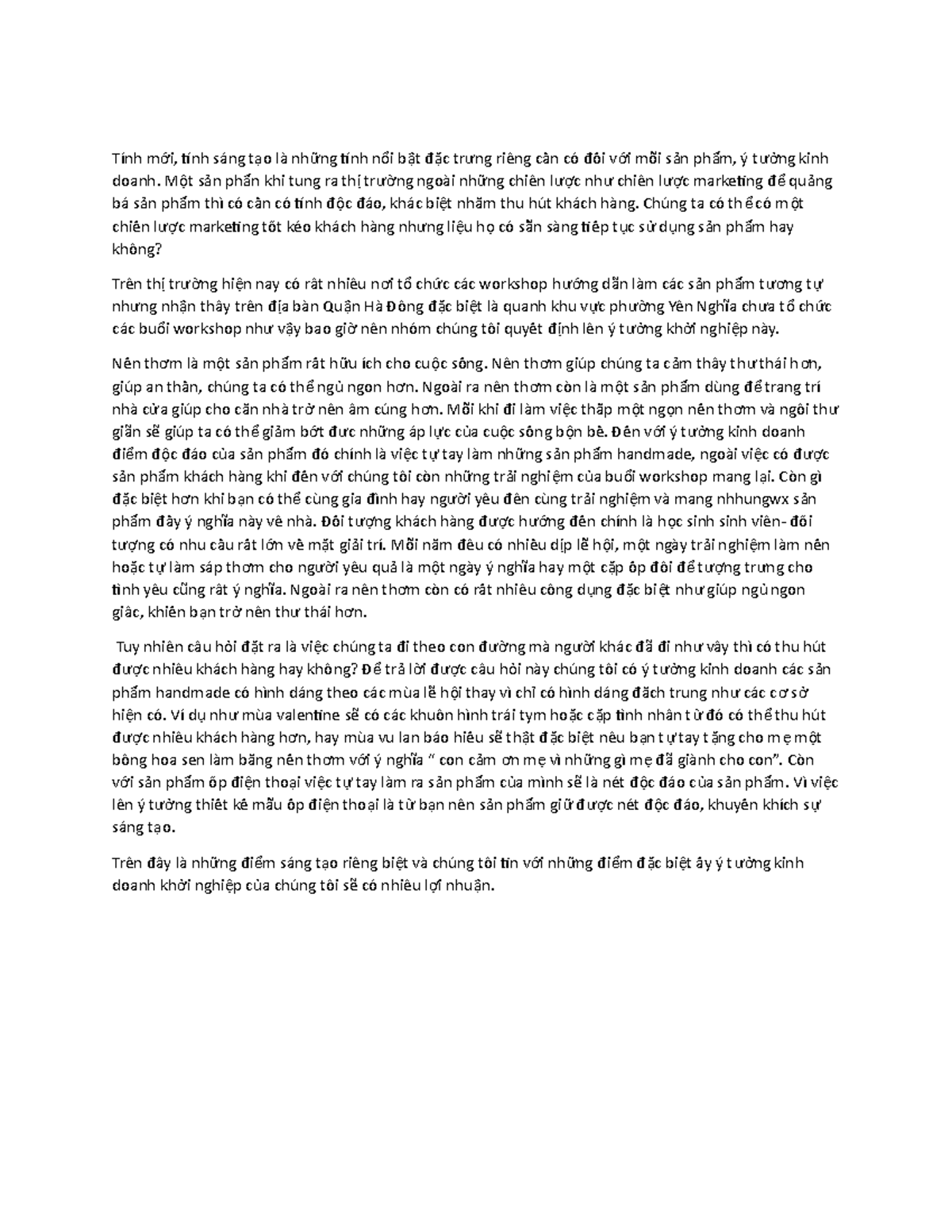 Khởi nghiệp sáp nên thơm - Tính m i, tnh sáng t o là nhớ ạ ững tnh n i b t đ c tr ng riêng cầần ...