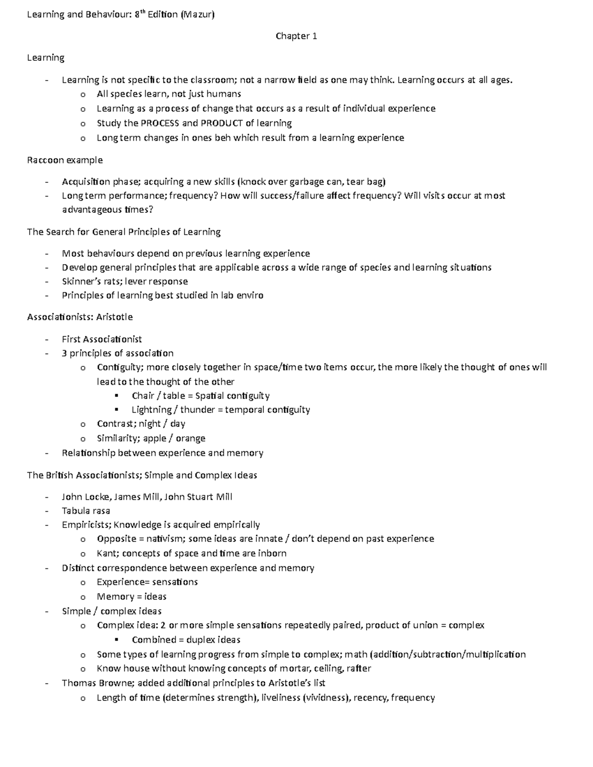 Learning and Behaviour- text - Learning and Behaviour: 8th Edition ...