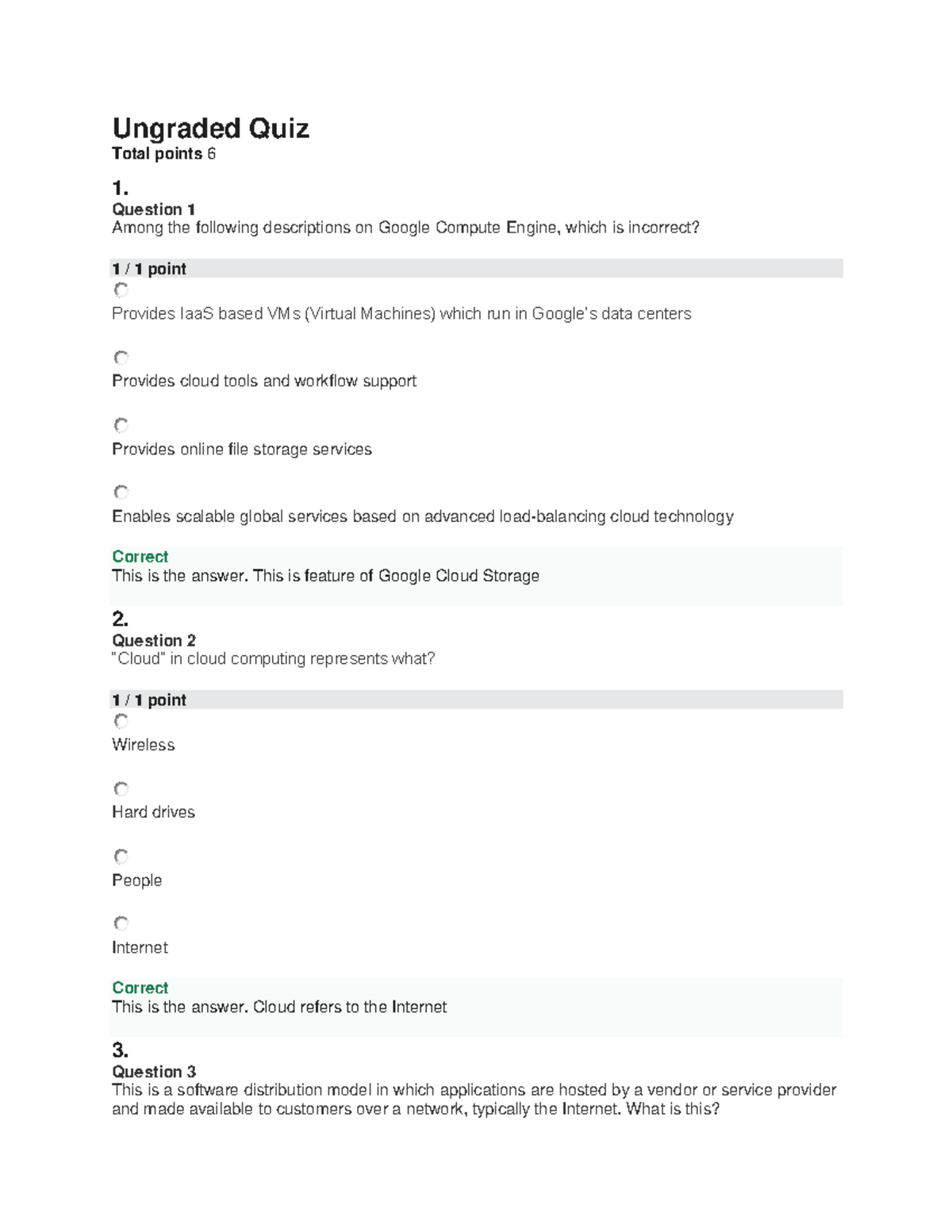 Io T Quiz 5a - IoT - Ungraded Quiz Total points 6 1. Question 1 Among ...