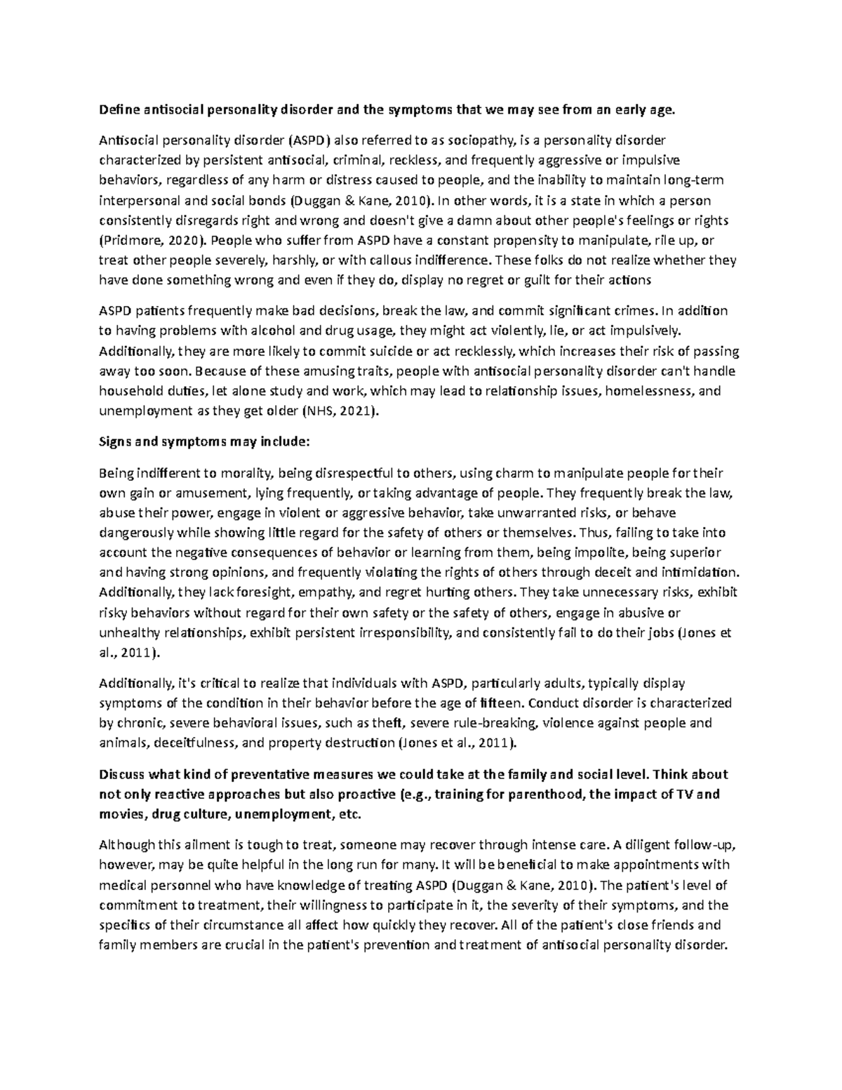 HS 4241 Learning Journal UNIT 8 - Define antisocial personality ...