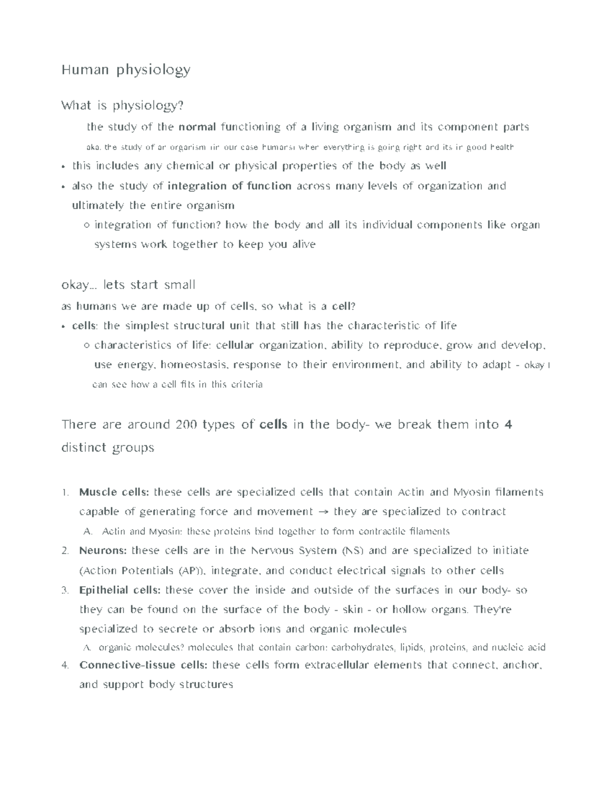 Human Physiology intro lecture - Human physiology What is physiology ...