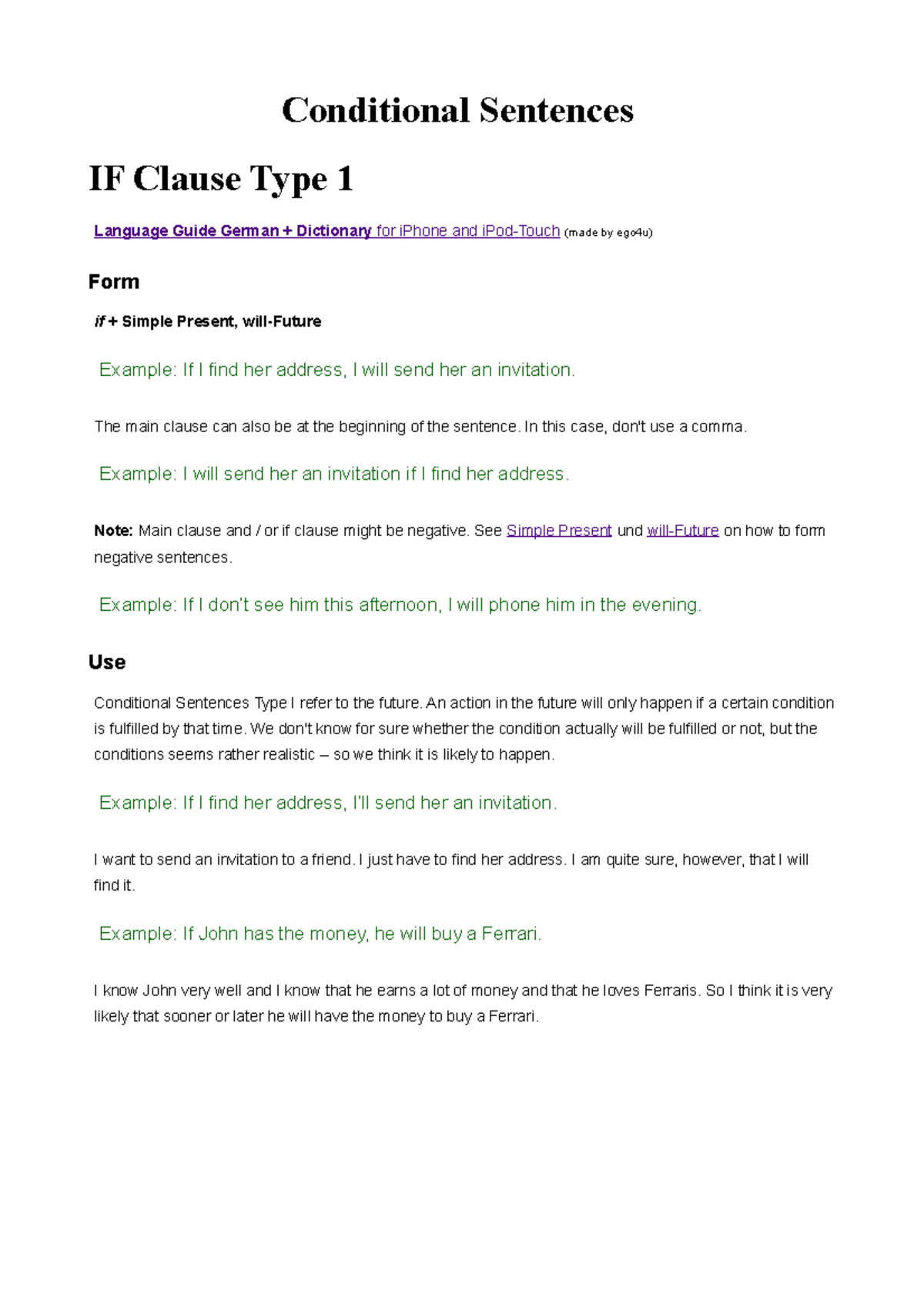 Grammar II Conditional Sentences Semeter 2 English studies ...