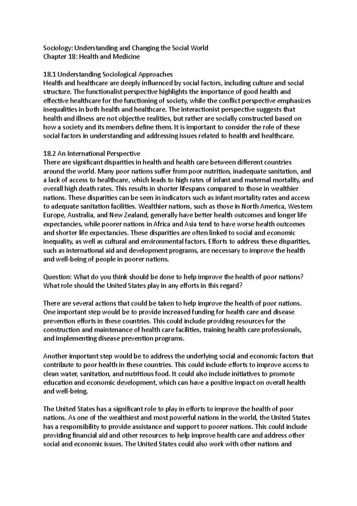 18. Health and Medicine - Sociology: Understanding and Changing the ...