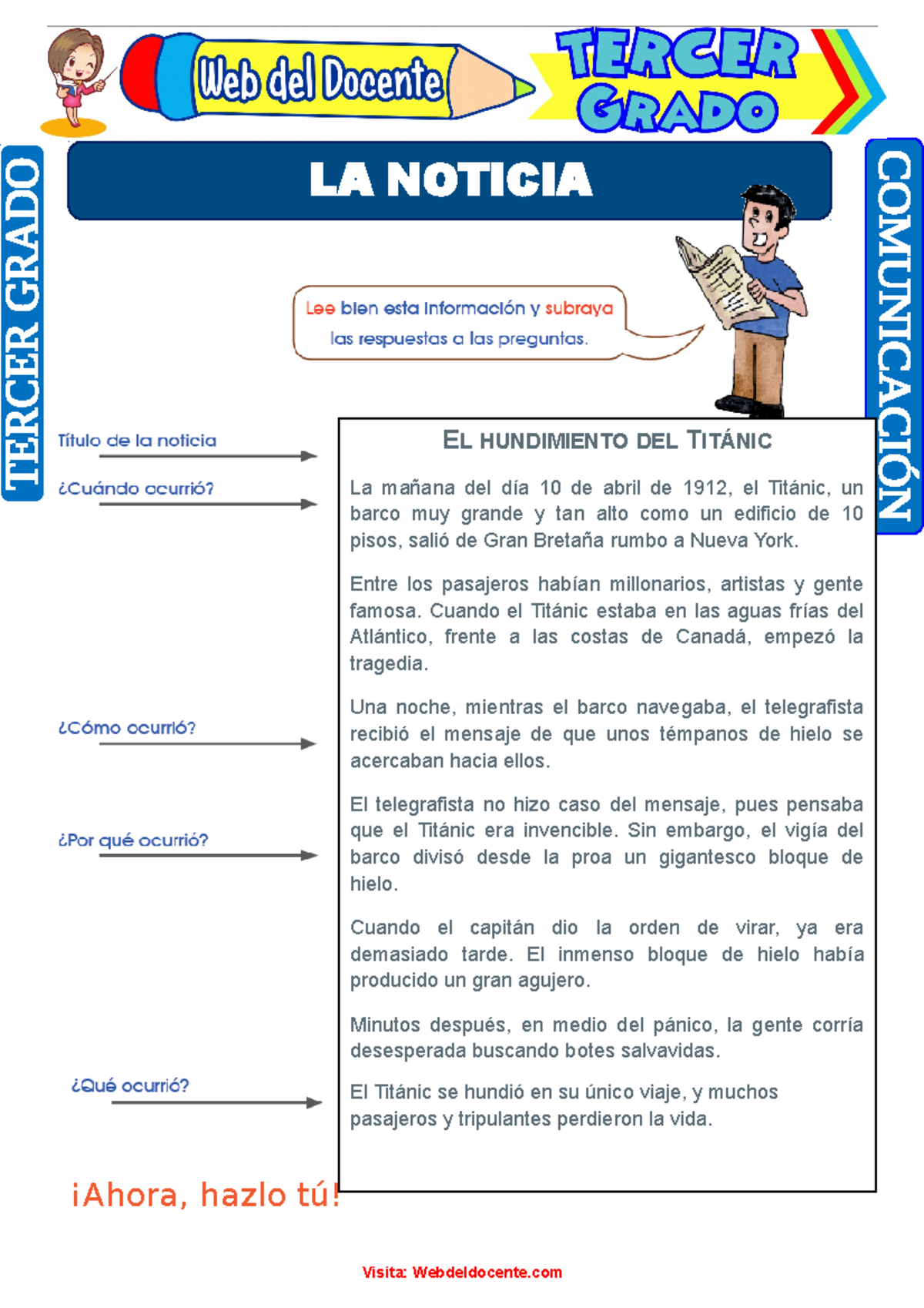 Qu Es Una Noticia Para Tercer Grado De Primaria