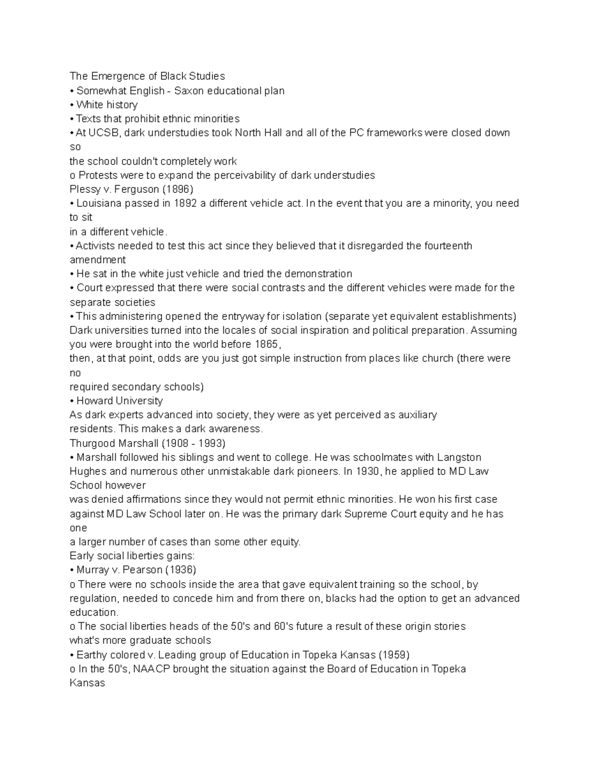 African American Studies Chapter 1 - The Emergence of Black Studies ...