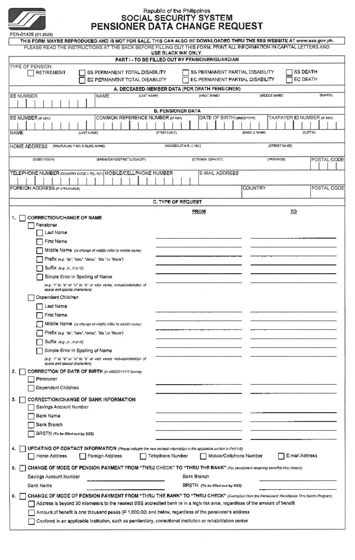 SSS - FOR SSS - Republic of the Philippines SOCIAL SECURITY SYSTEM ...