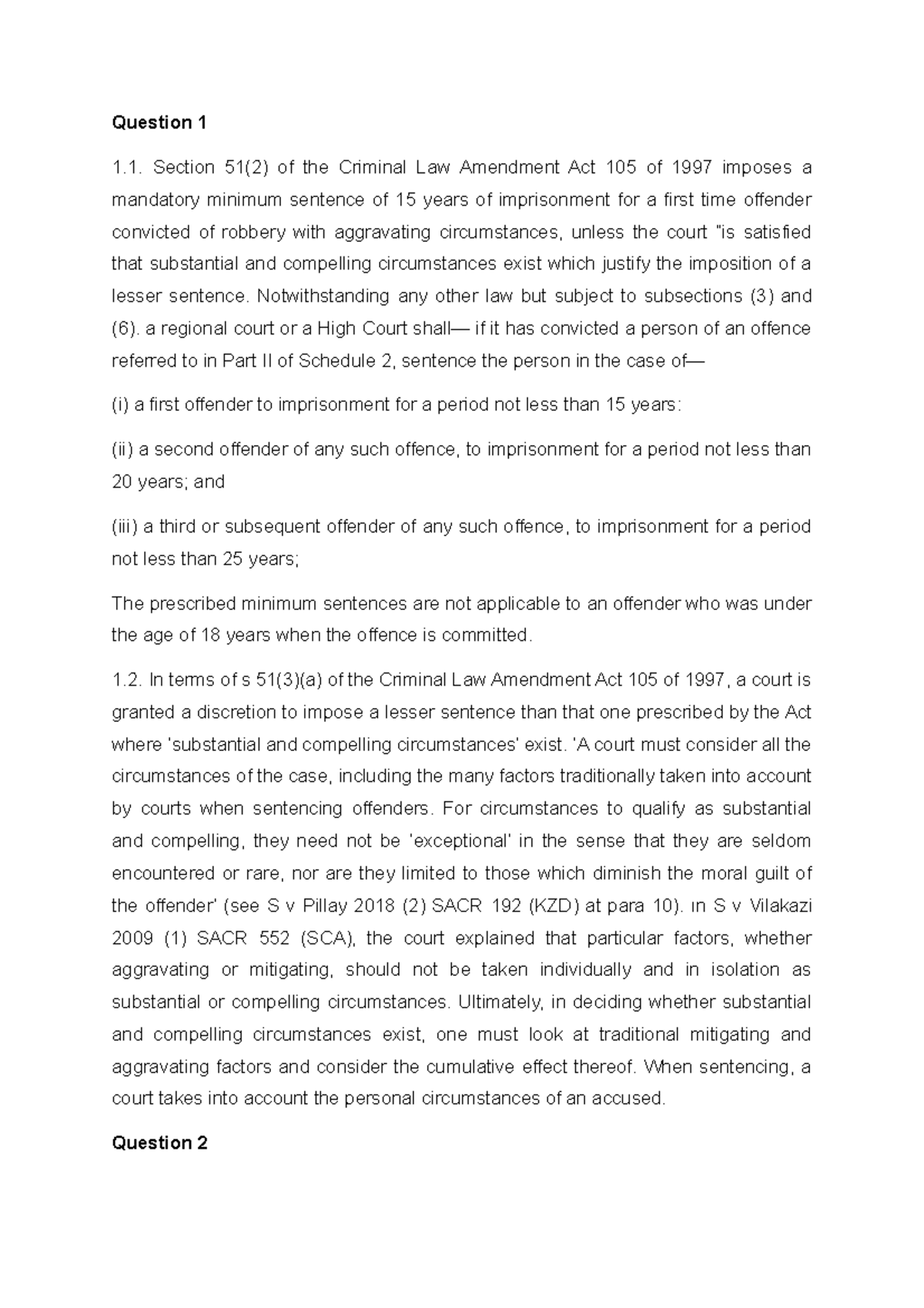 LCPR assignment 3 - assigment - Question 1 Section 51(2) of the ...