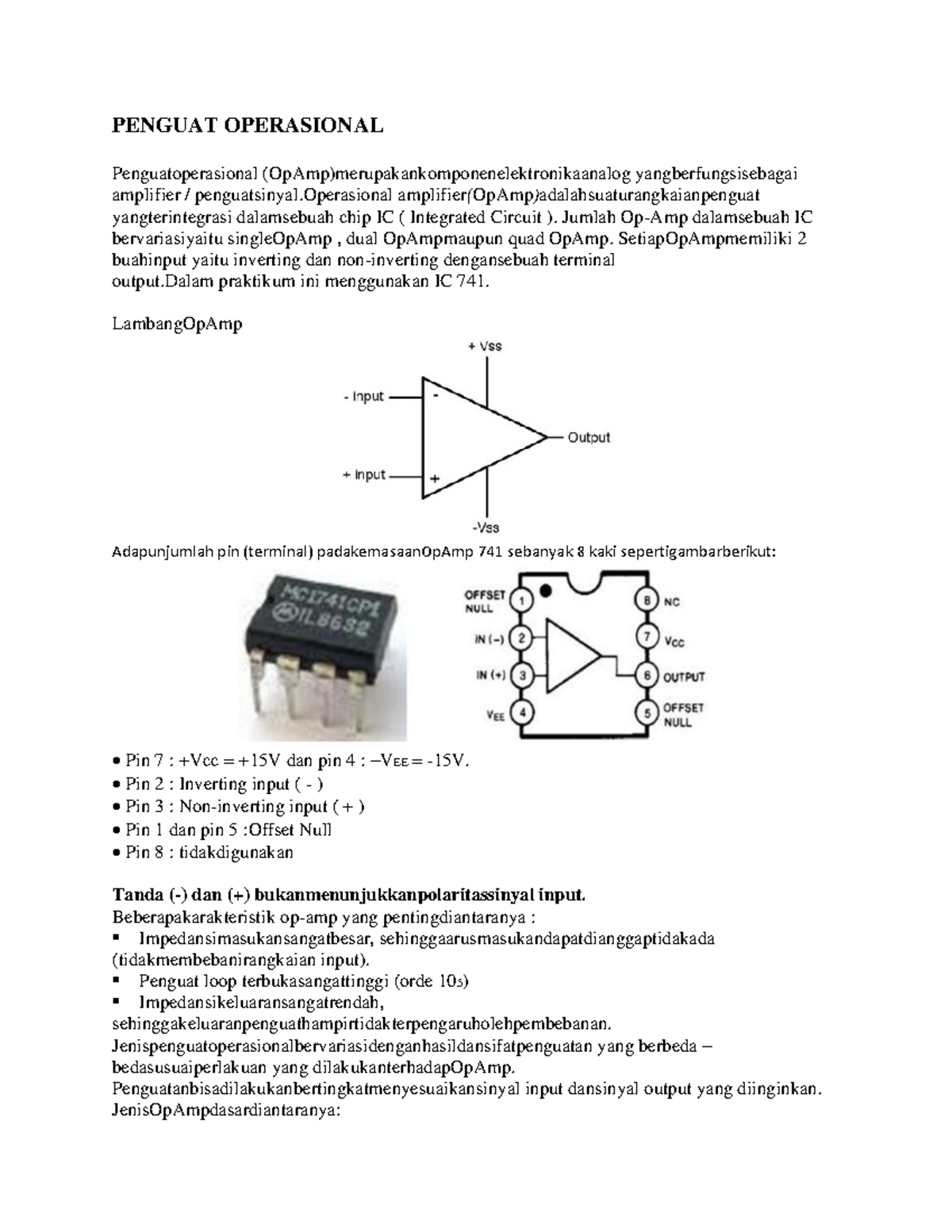 Penguat Operasional - PENGUAT OPERASIONAL Penguatoperasional - Studocu