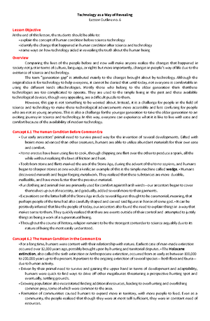 01 - Historical Background of STS - Historical Background of STS Lesson ...