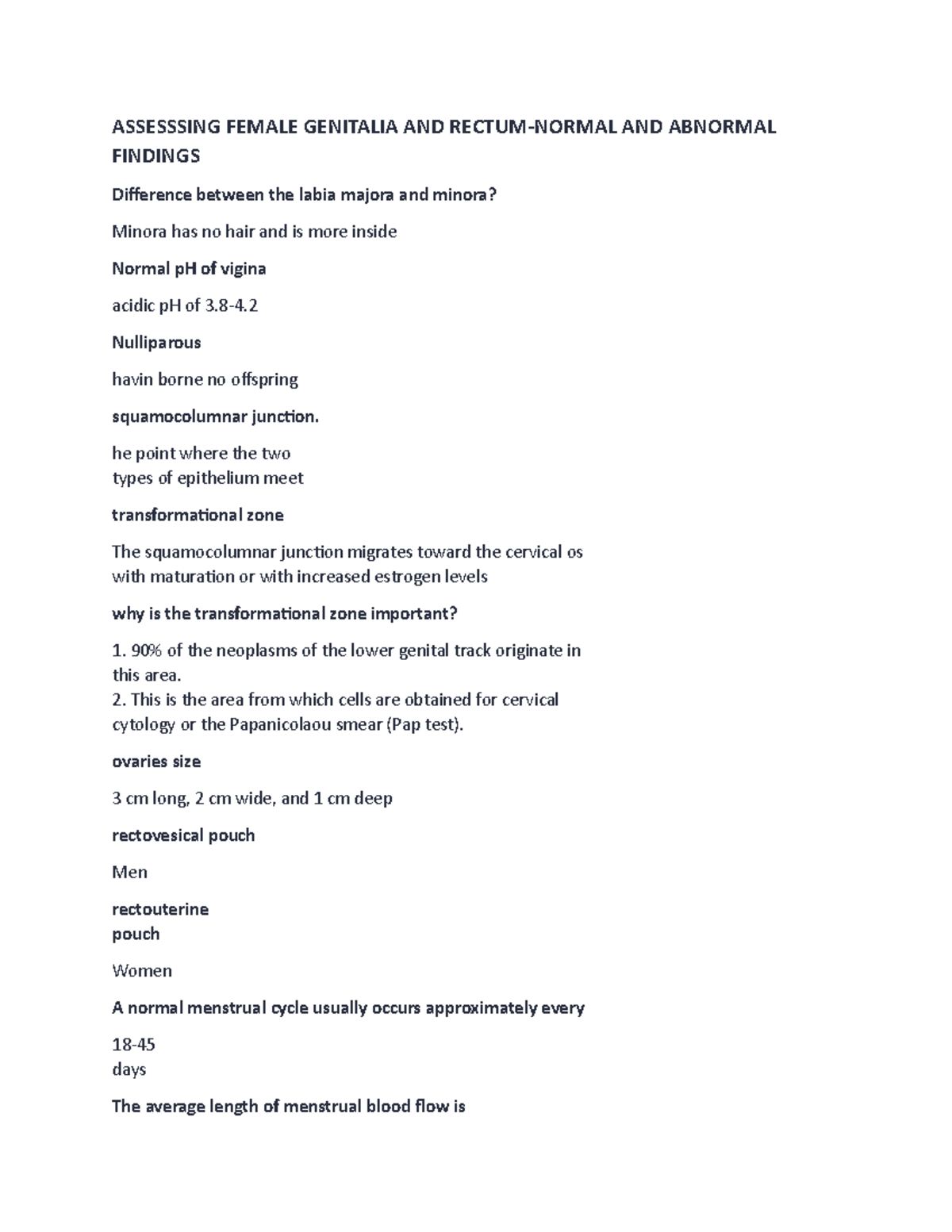 Assesssing Female Genitalia AND Rectum- Normal AND Abnormal Findings ...