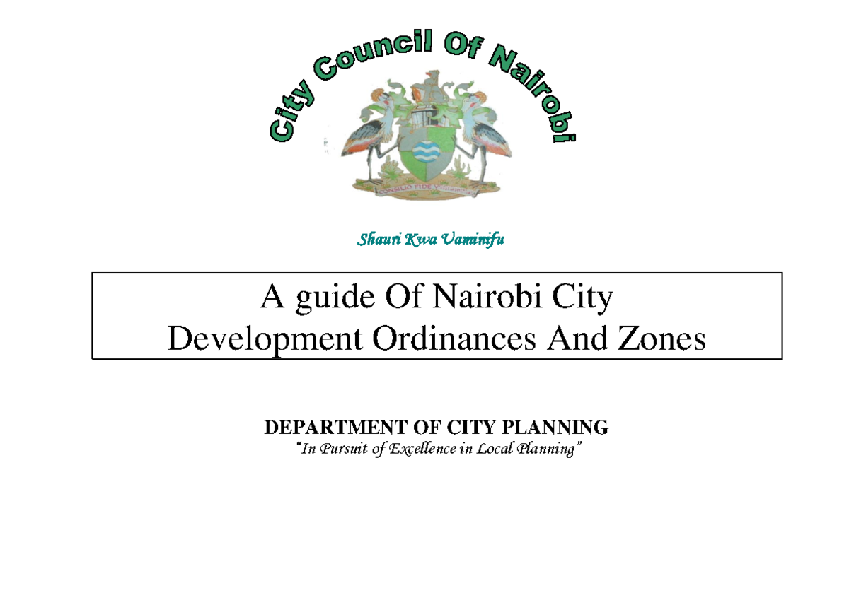 CCN City Zoning Guidelines - A guide Of Nairobi City Development ...