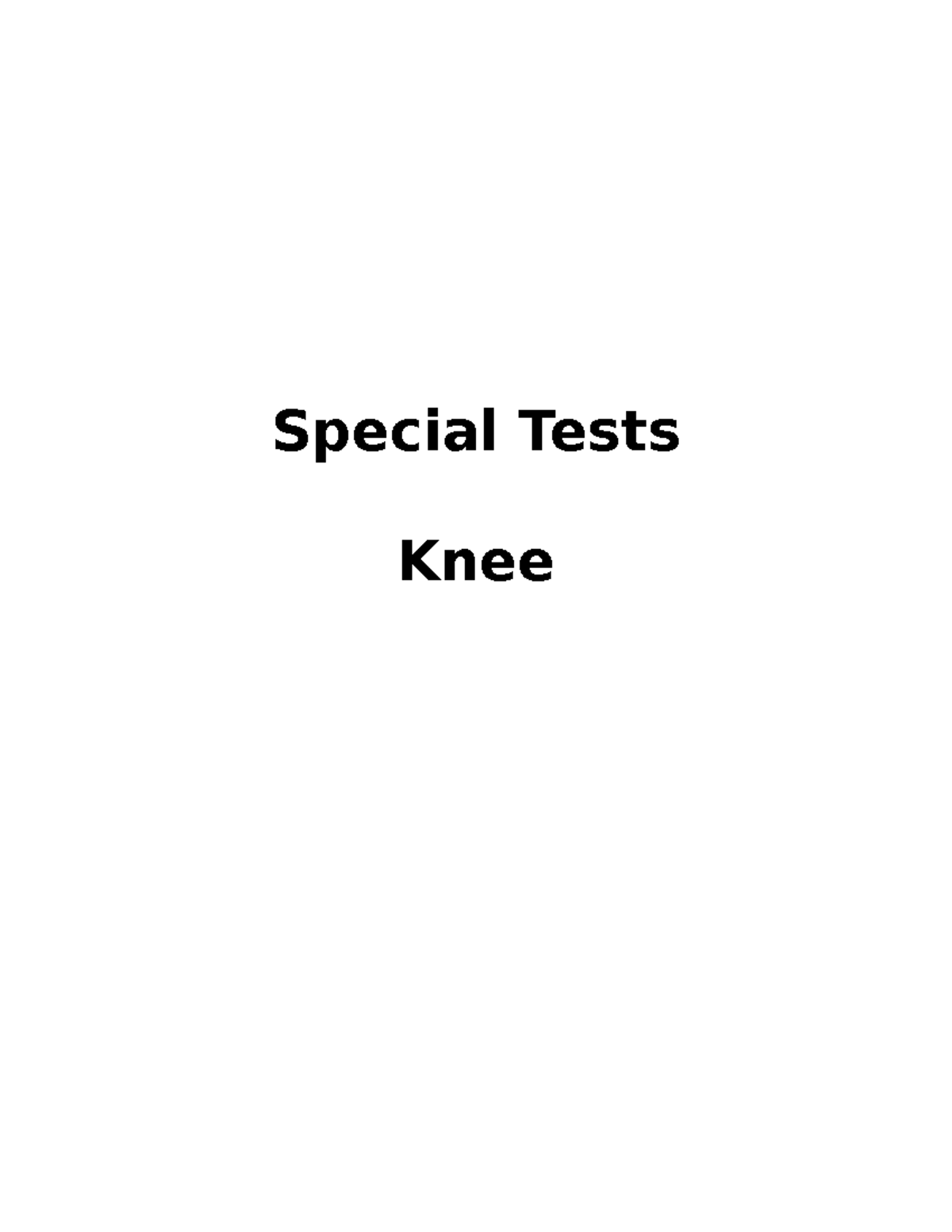 ATEP 429 Knee special tests 2010 - Special Tests Knee Sweep Test ...