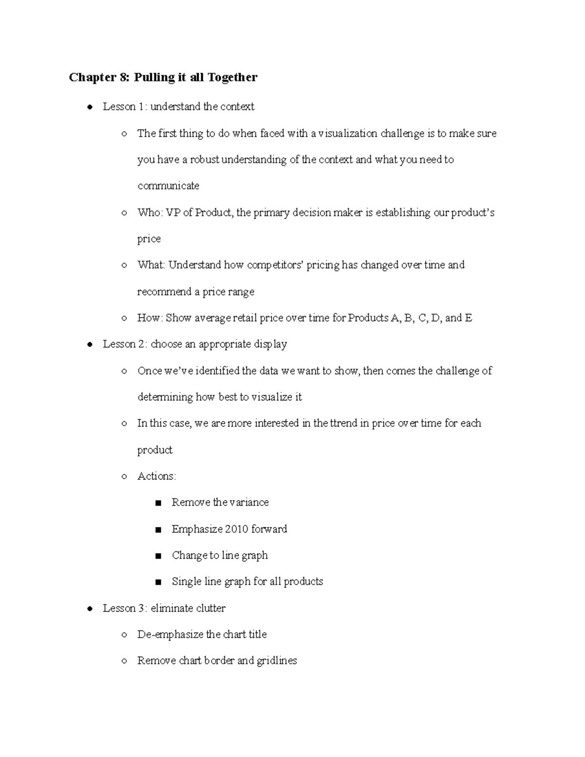 ISM3541 Week 8 Notes - Chapter 8: Pulling it all Together Lesson 1 ...