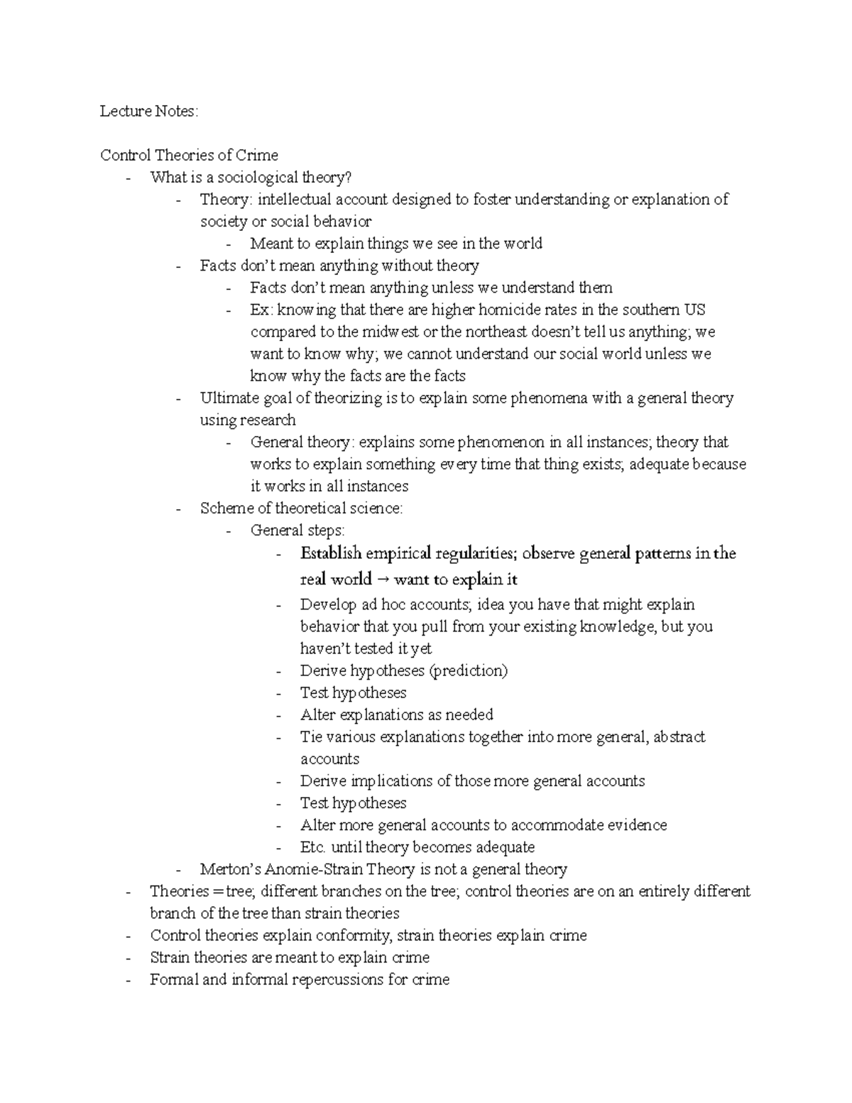 Unit 3: Control Theories of Crime - SOC 2020 - App State - Studocu