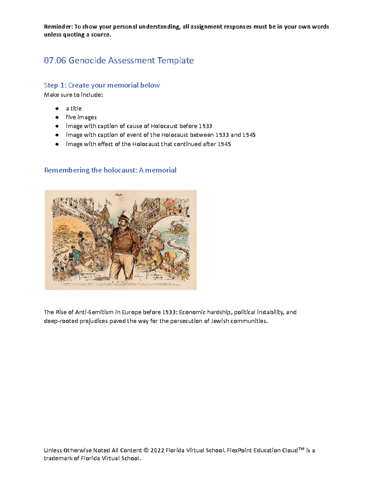 Genocide - unless quoting a source. 07 Genocide Assessment Template ...