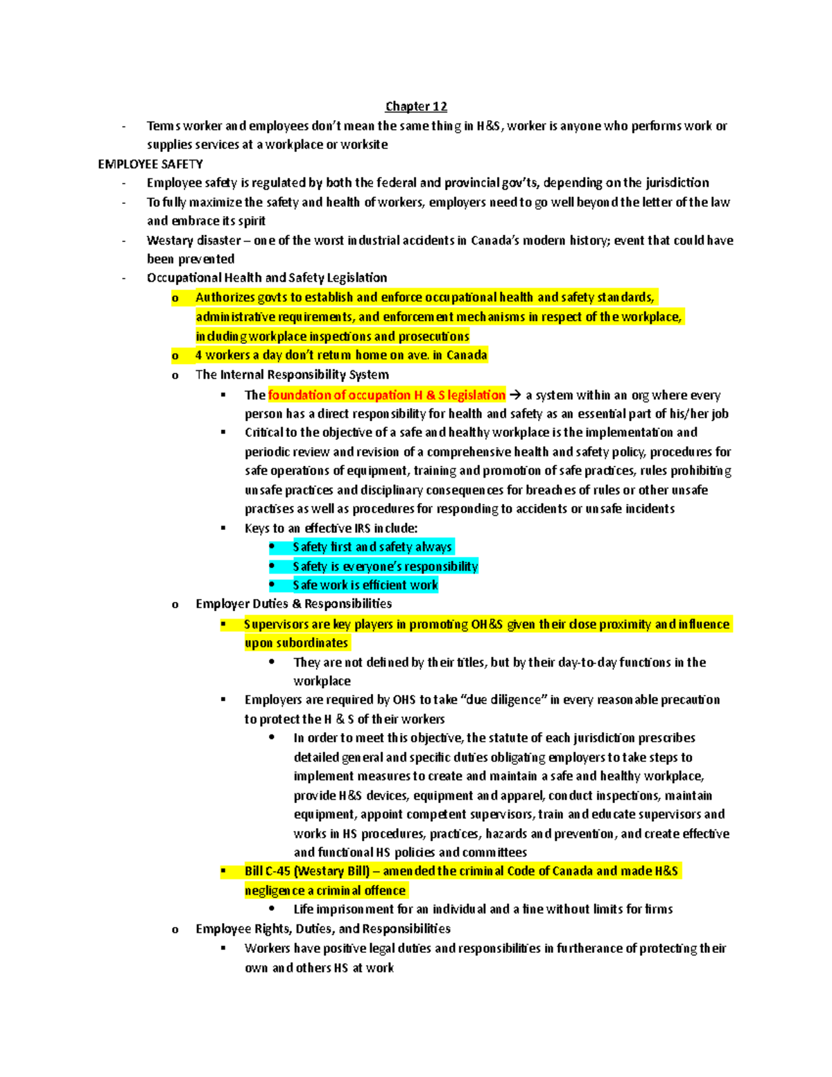 Chapter 12 - HR [123540 ] - Chapter 12 Terms worker and employees don’t ...