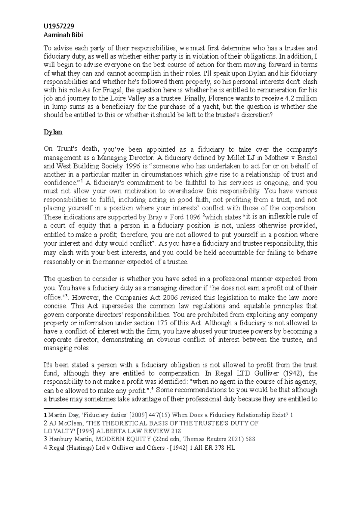 Final Equity Summative - Aaminah Bibi To advise each party of their ...