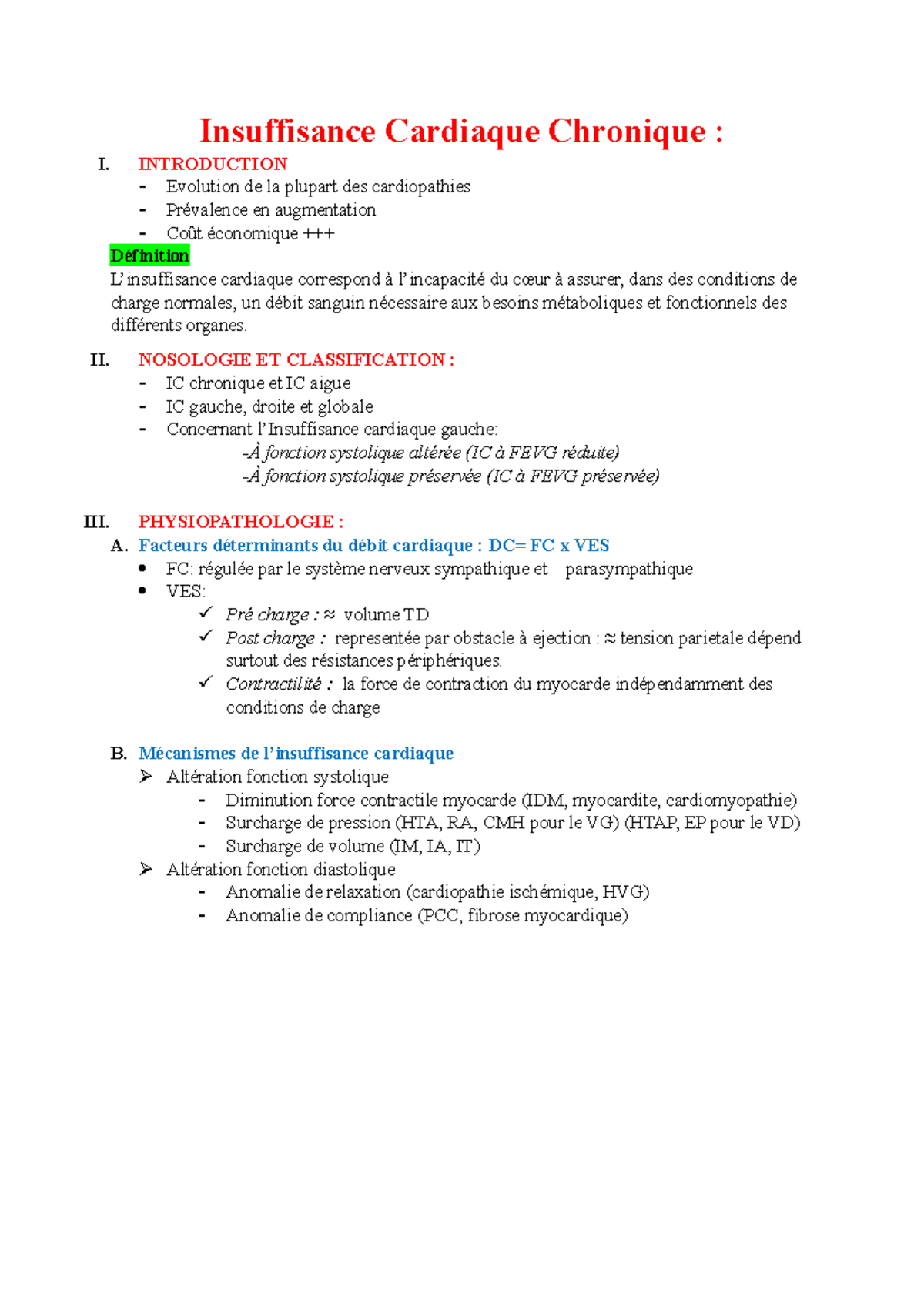 Insuffisance cardiaque chronique - INTRODUCTION Evolution de la plupart ...
