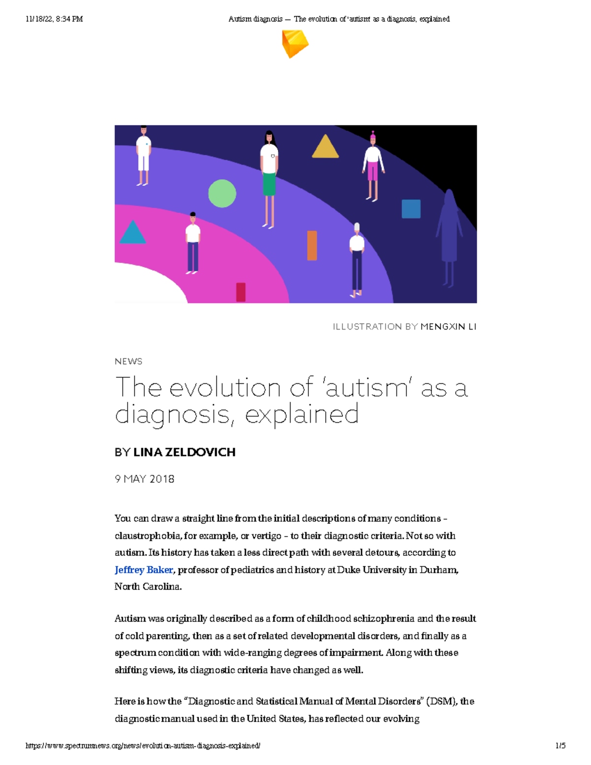 Autism diagnosis - You can draw a straight line from the initial ...
