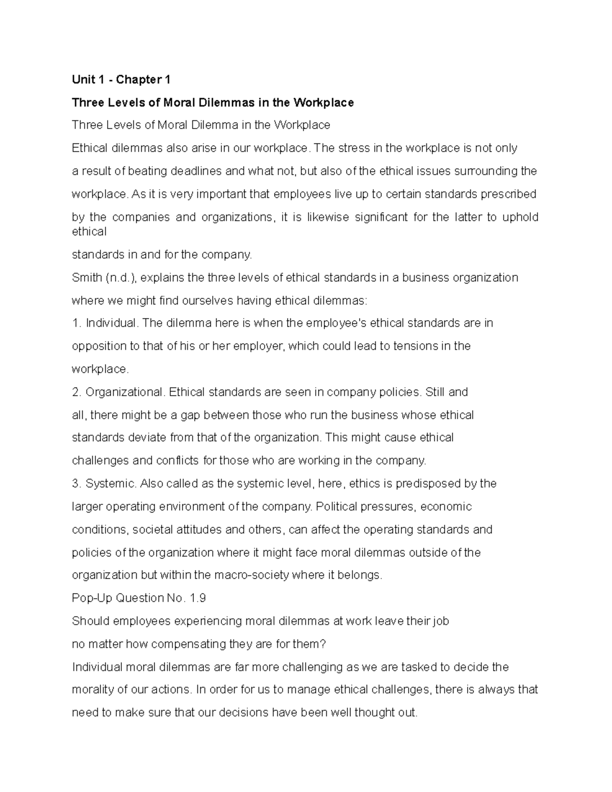Three Levels of Moral Dilemmas in the Workplace - The stress in the ...