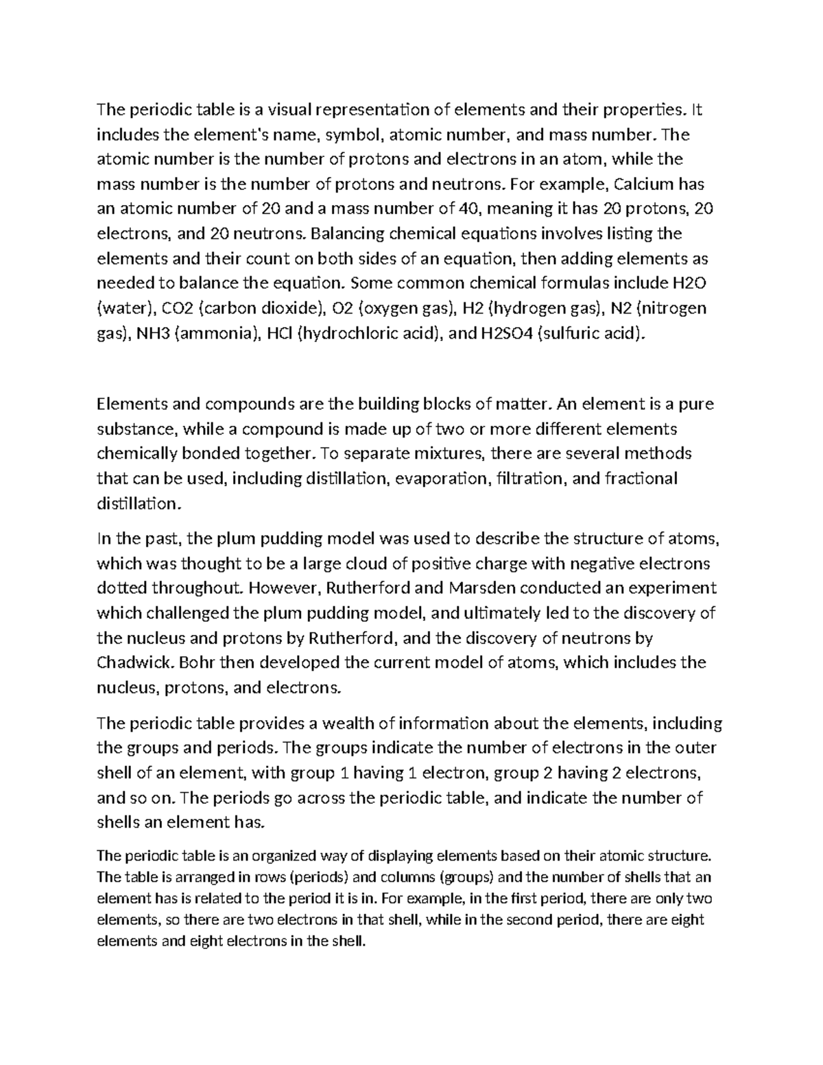 Chem paper 1 summary - chem - The periodic table is a visual ...