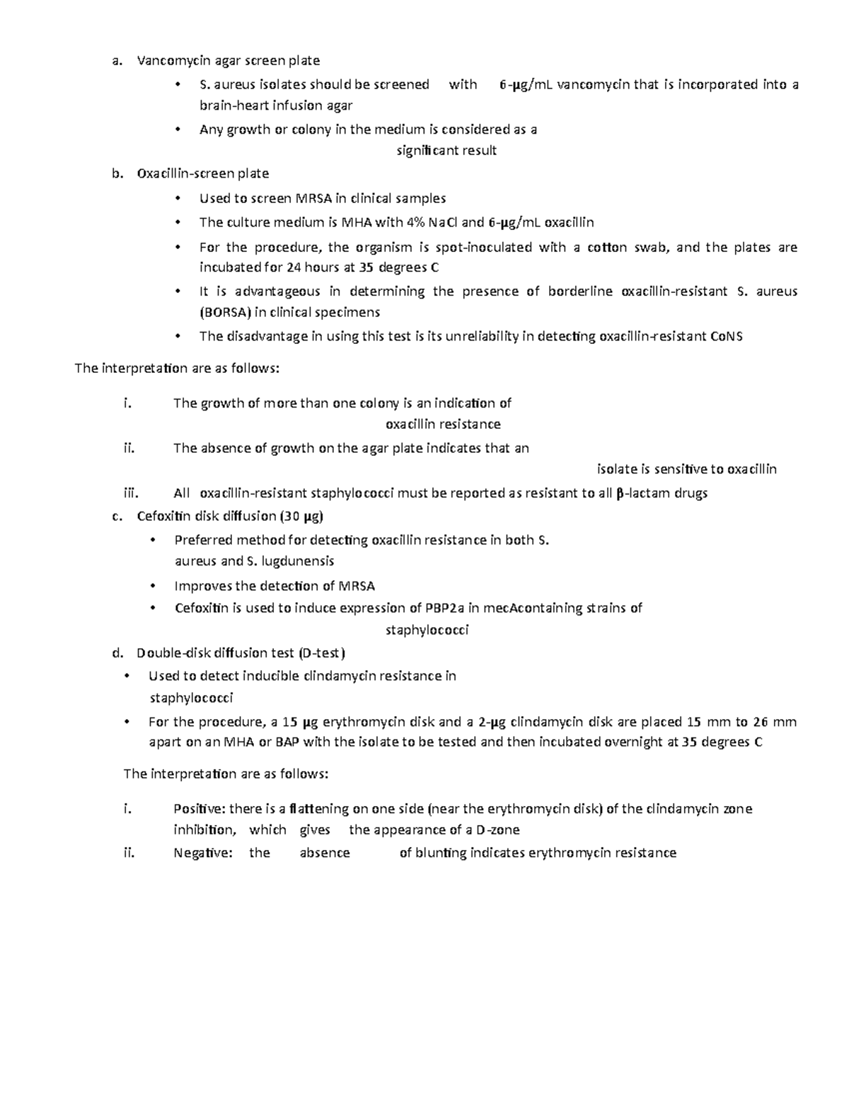 Vancomycin agar screen plate - a. Vancomycin agar screen plate - S ...