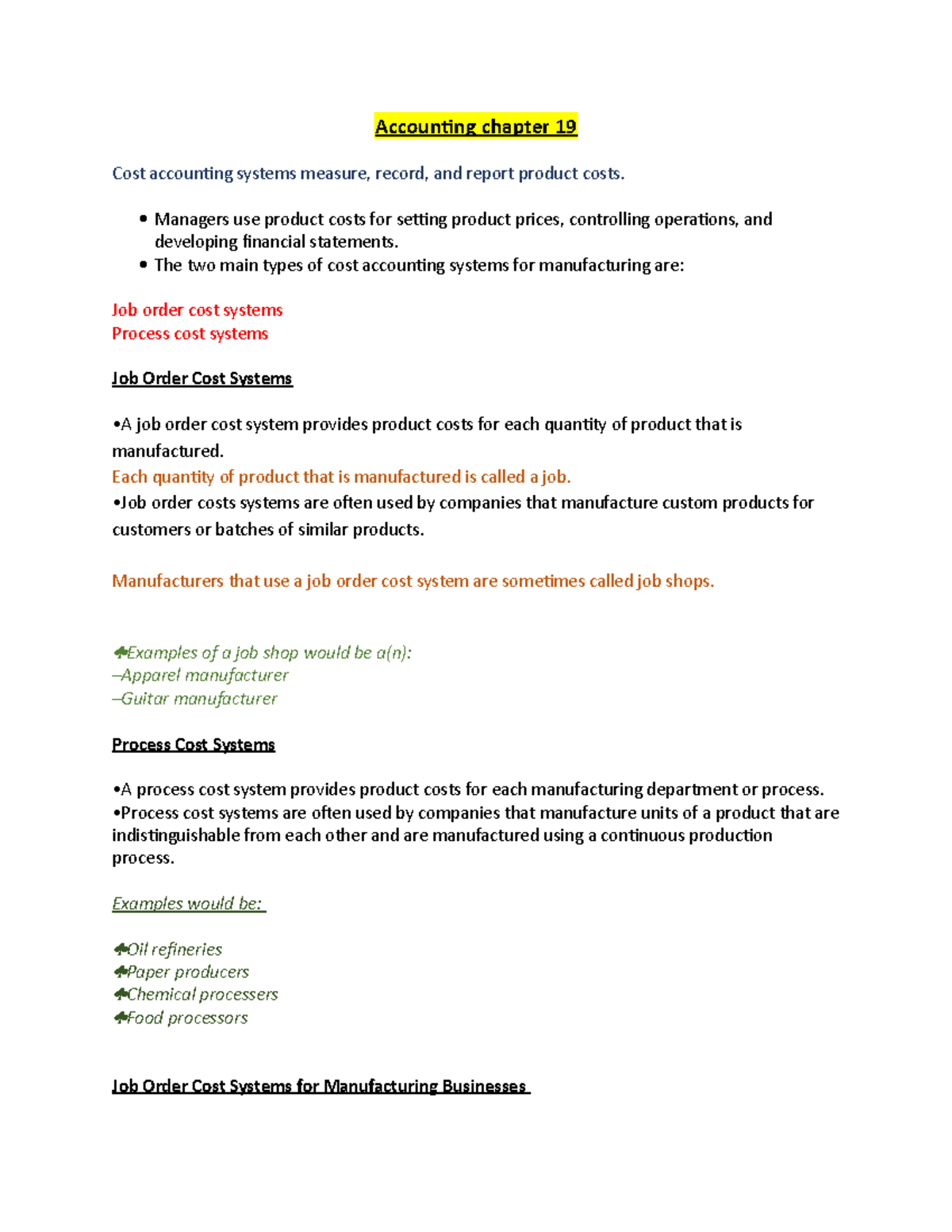 Accounting chapter 19 - Specific Measurable Learning Outcomes: Upon ...